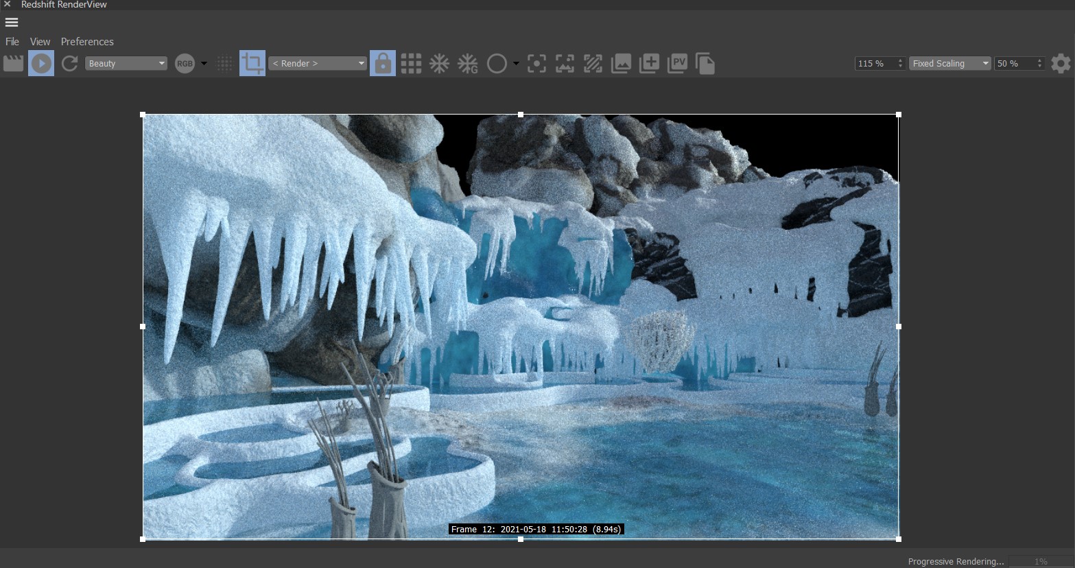 Redshift bucket looks vastly different to progressive rendering ...